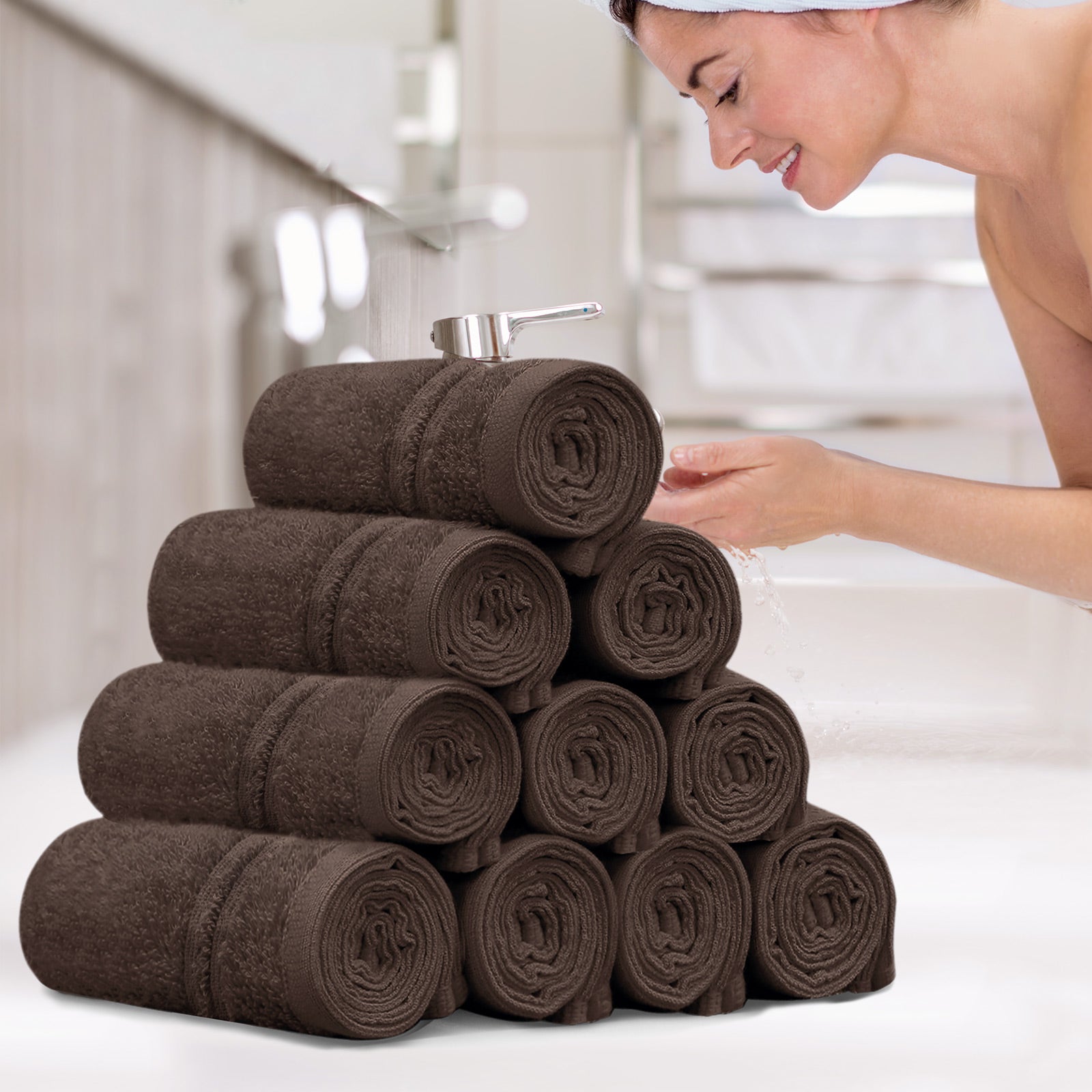 450GSM Cotton Face Washers (10 Piece Set) | LINENOVA