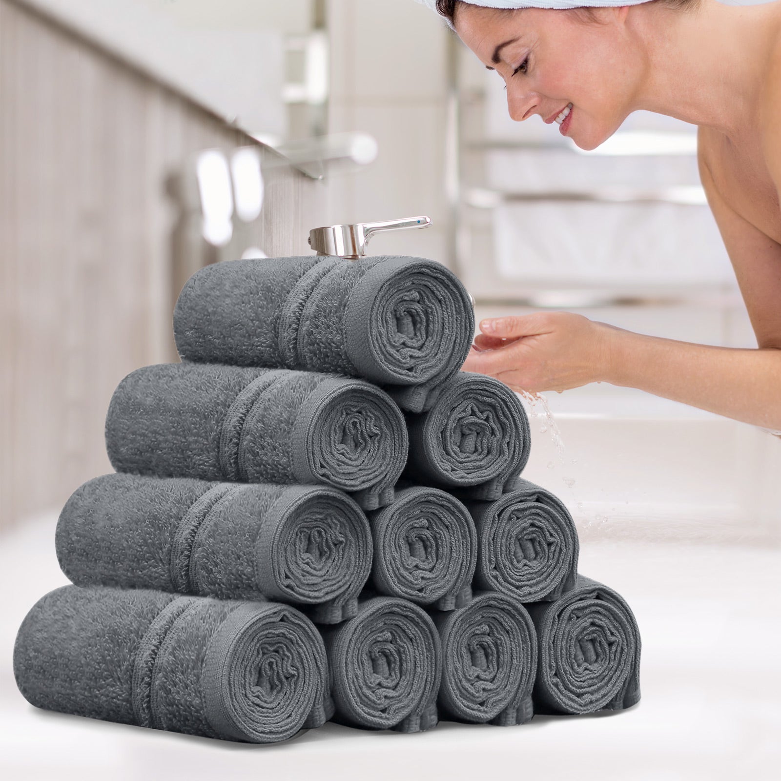 450GSM Cotton Face Washers (10 Piece Set) | LINENOVA